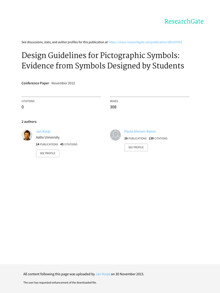 Design Guidelines For Pictographic Symbols | PDF | Icon (Computing ...