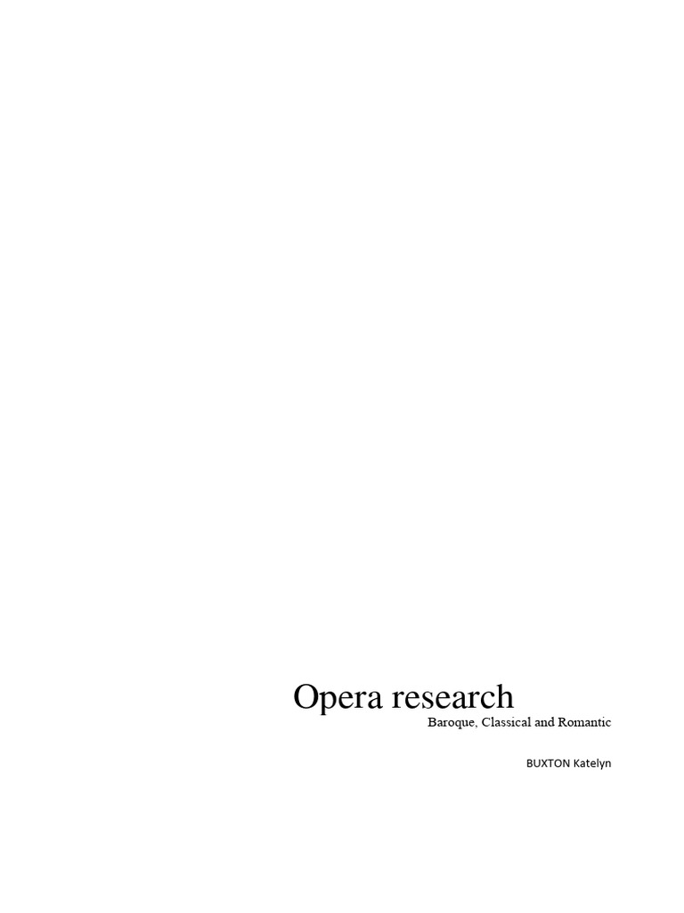 Opera Research | PDF | Opera | Performing Arts
