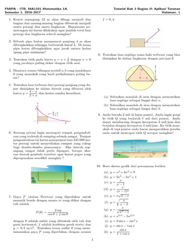 Tutorial 3 - Part2 (Aplikasi Turunan) | PDF Tutorial 3 - Part2 (Aplikasi Turunan) | PDF