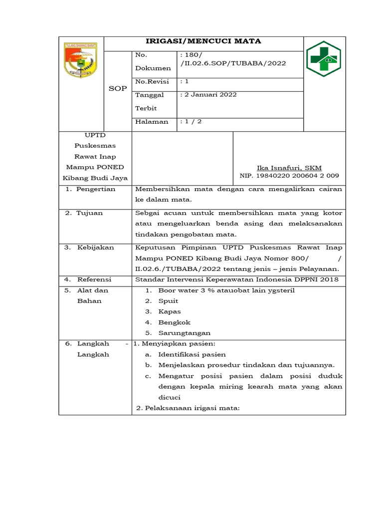 Irigasi Mata (Mba Tri) 2022 | PDF