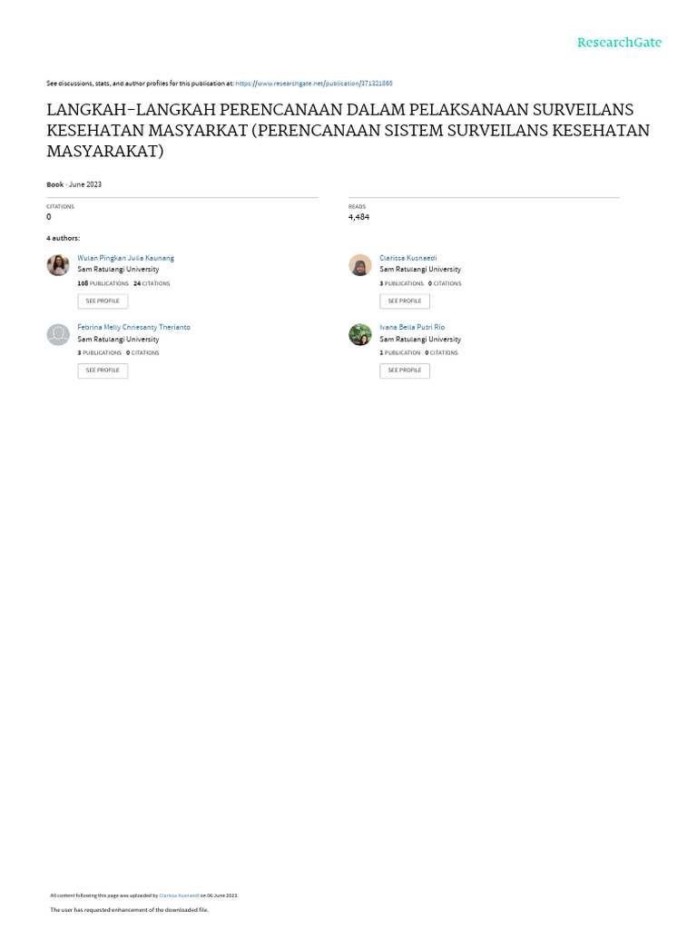 Langkah-Langkah Perencanaan Dalam Pelaksanaan Surveilans Kesehatan Masyarkat (Perencanaan Sistem ...