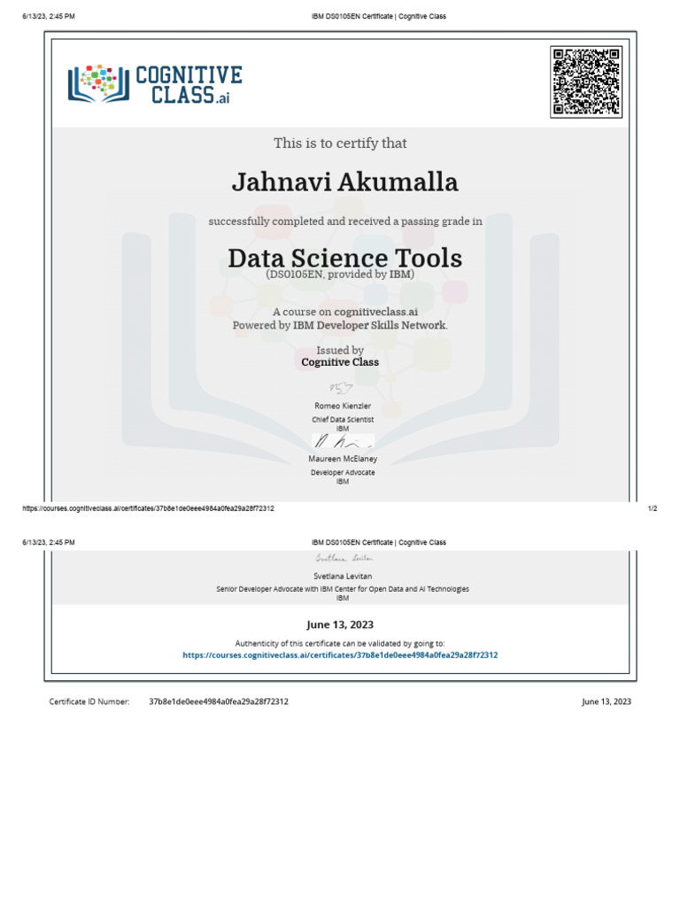 Certificate Cognitive Class | PDF | Computing | Cognitive Science Certificate Cognitive Class | PDF | Computing | Cognitive Science
