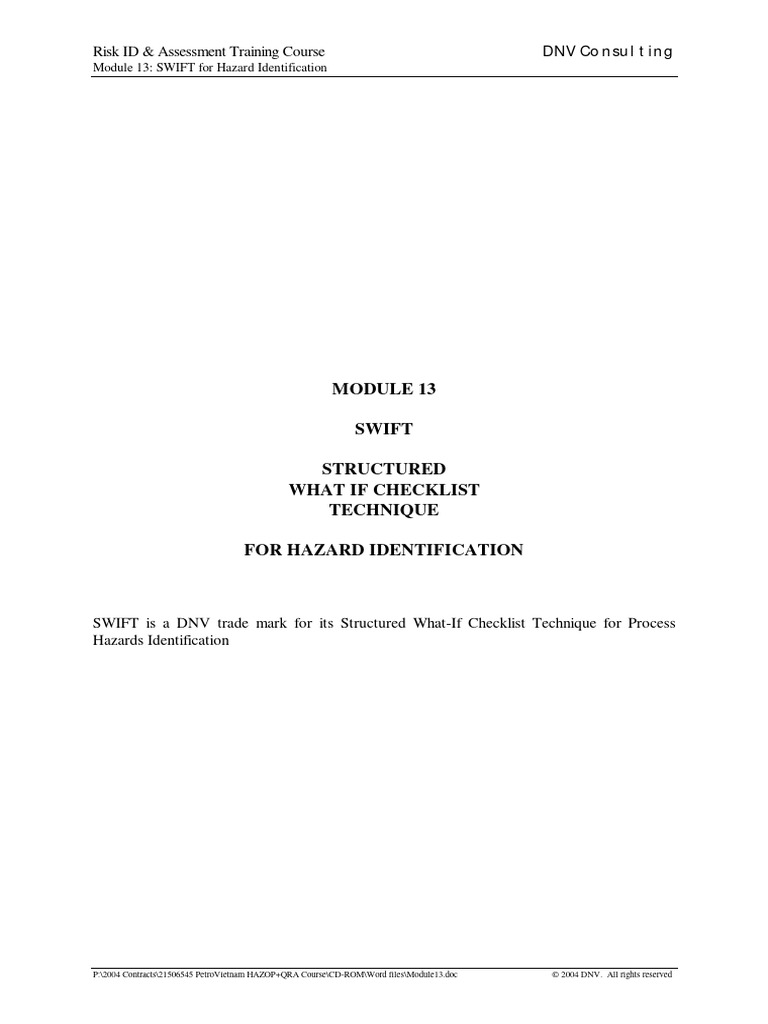 Module13 - What If | PDF | Risk | Hazards