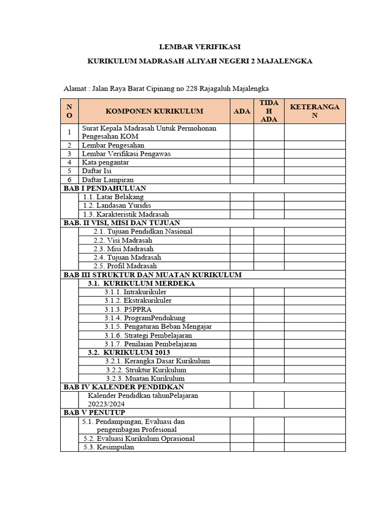 4 LEMBAR VERIVIKASI Dan VALIDASI PENGAWAS REVISI | PDF
