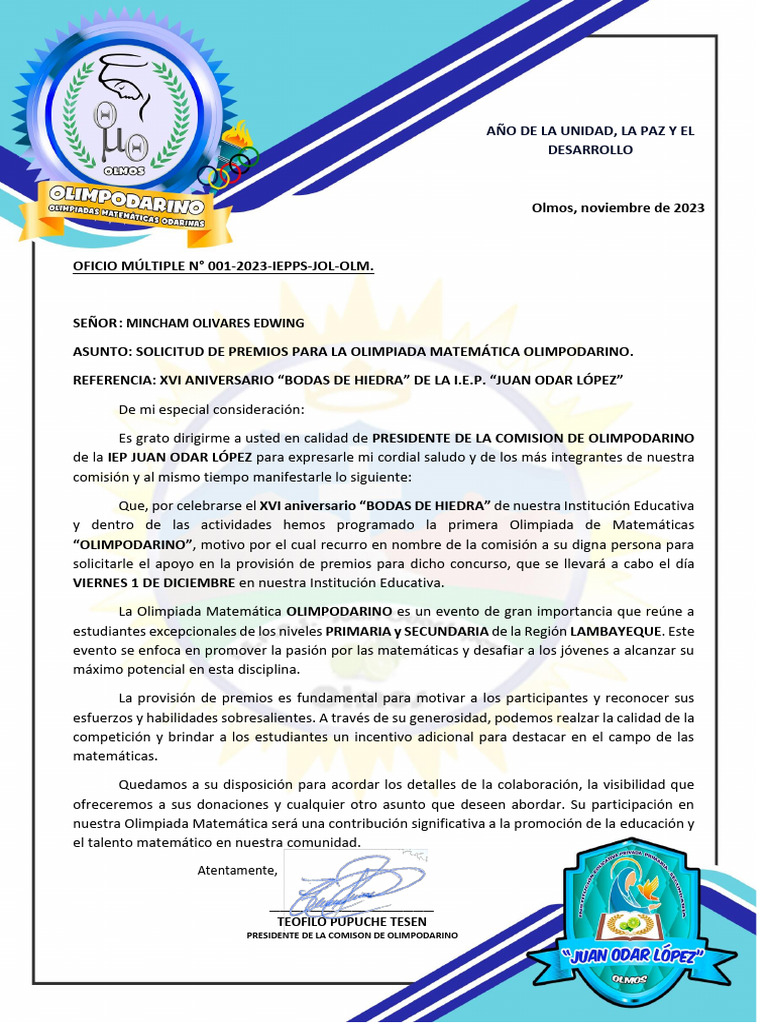 Oficio Multiple 001 | PDF