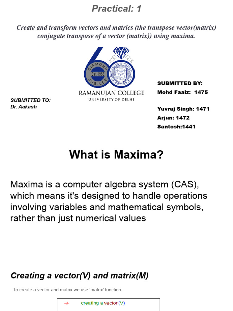 Create and Transform Vectors and Matrics (The Transpose Vector (Matrix ... Create and Transform Vectors and Matrics (The Transpose Vector (Matrix ...