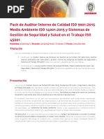Certificado de Auditor Interno en Sistemas de Gestión Integrada HSEQ ISO 14001-ISO 9001: 2015 ...