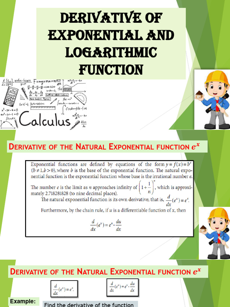 Math 11 Derivative Of Exponential And Logarithmic Functions Pdf Mathematical Relations 