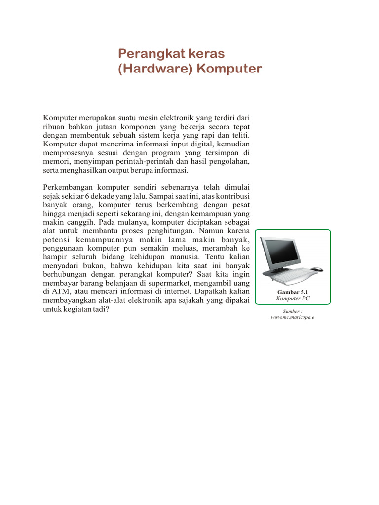 Hardware Komputer | PDF | Game & Aktivitas | Teknologi & Rekayasa