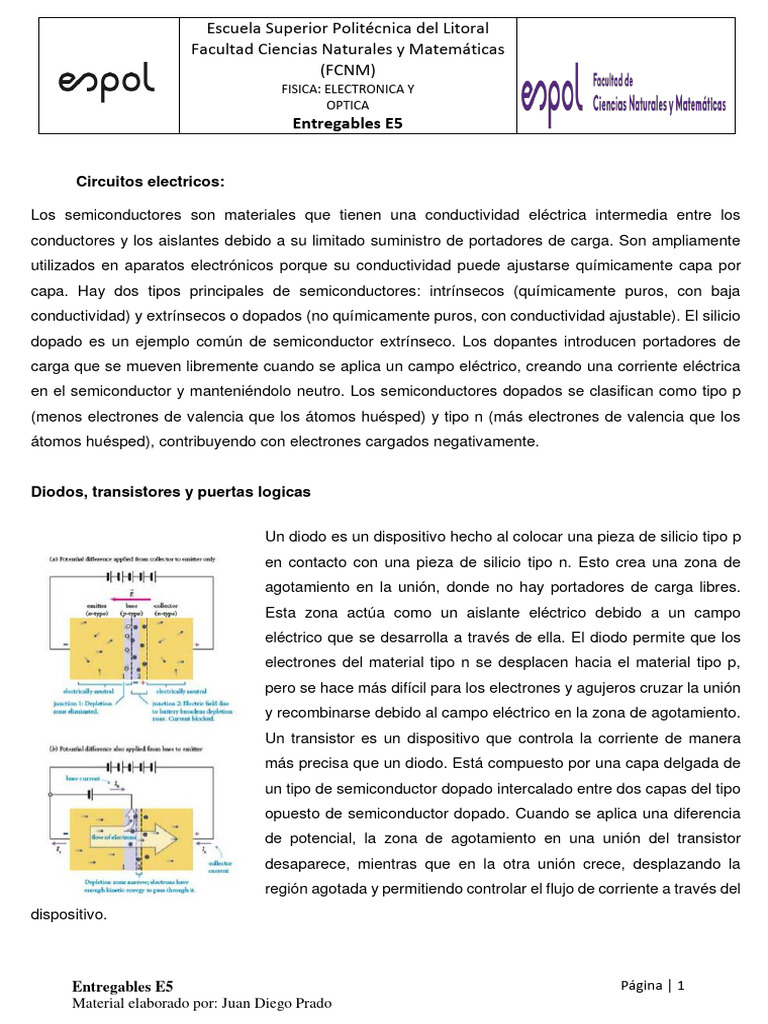 E5 Electronica | PDF | Semiconductores | Dopaje (semiconductor)