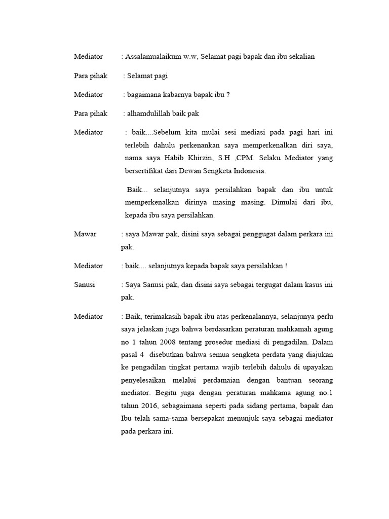 Teks Mediator Kaspos Penceraian-1 | PDF