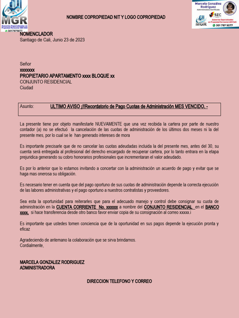 Carta De Recordatorio De Pago Qué Es Recordatorio De Pagos? Mejores