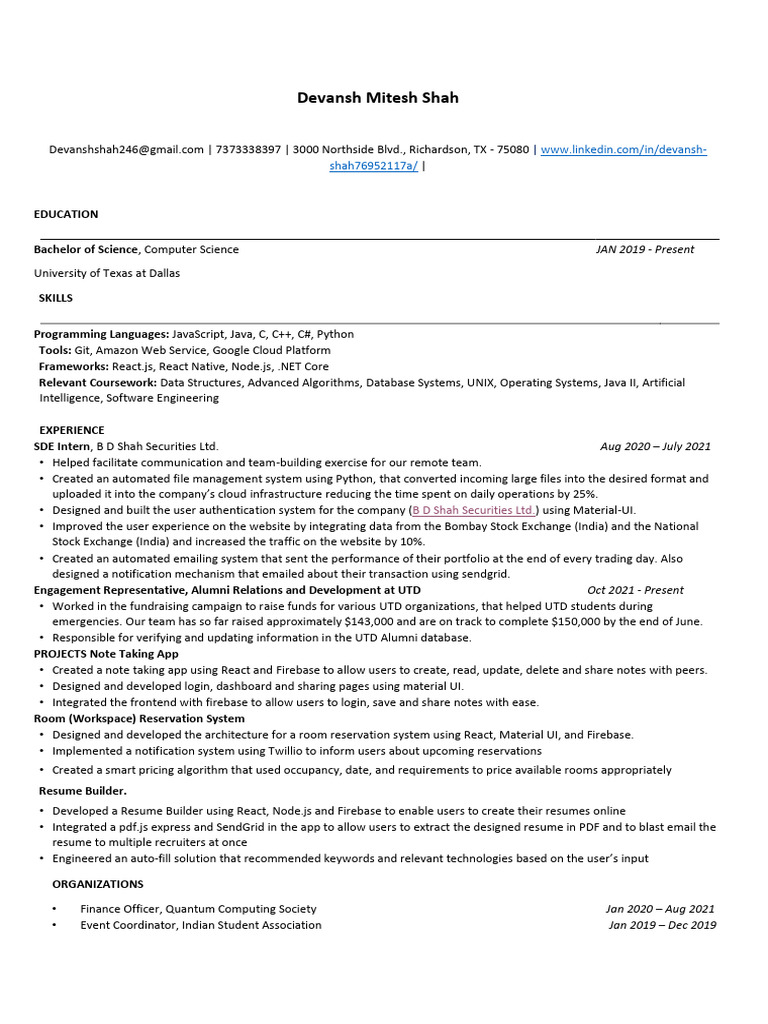 Devansh Resume | Download Free PDF | Cloud Computing | Information Technology