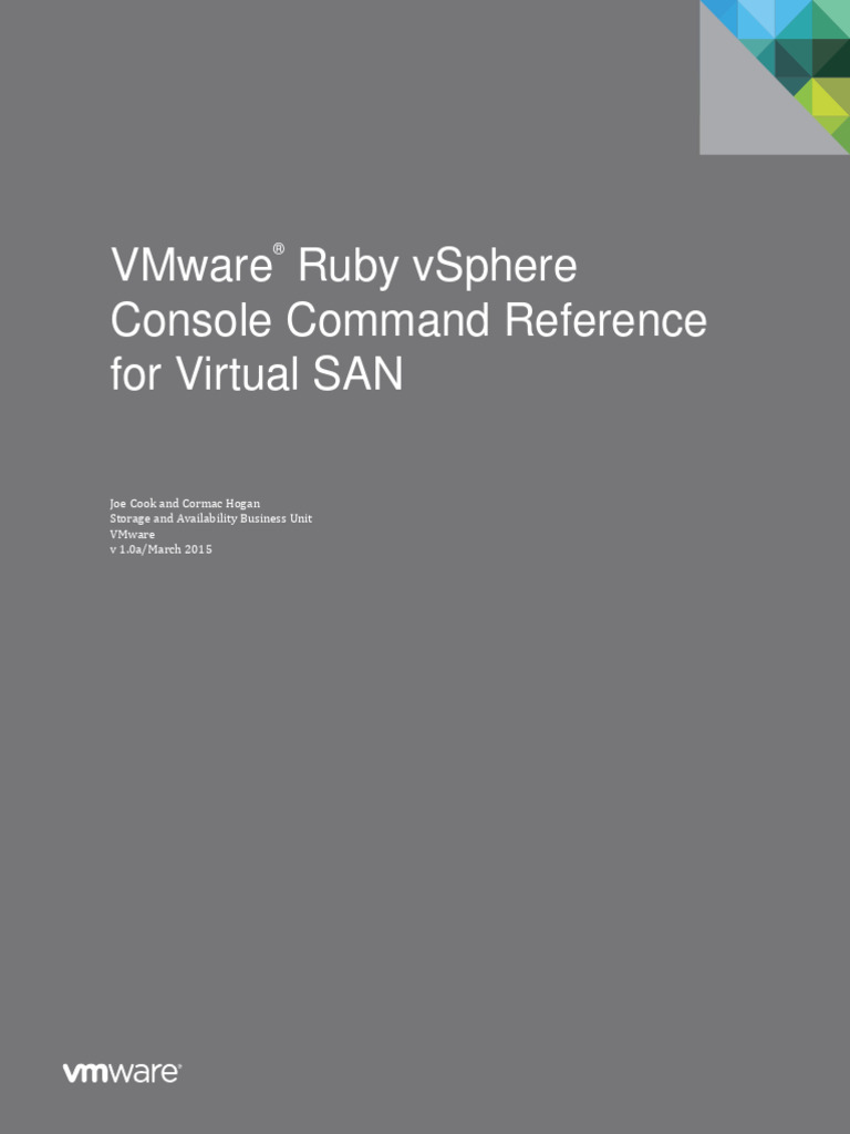 Vmware Ruby Vsphere Console Command Reference For Virtual San | PDF | Command Line Interface ...
