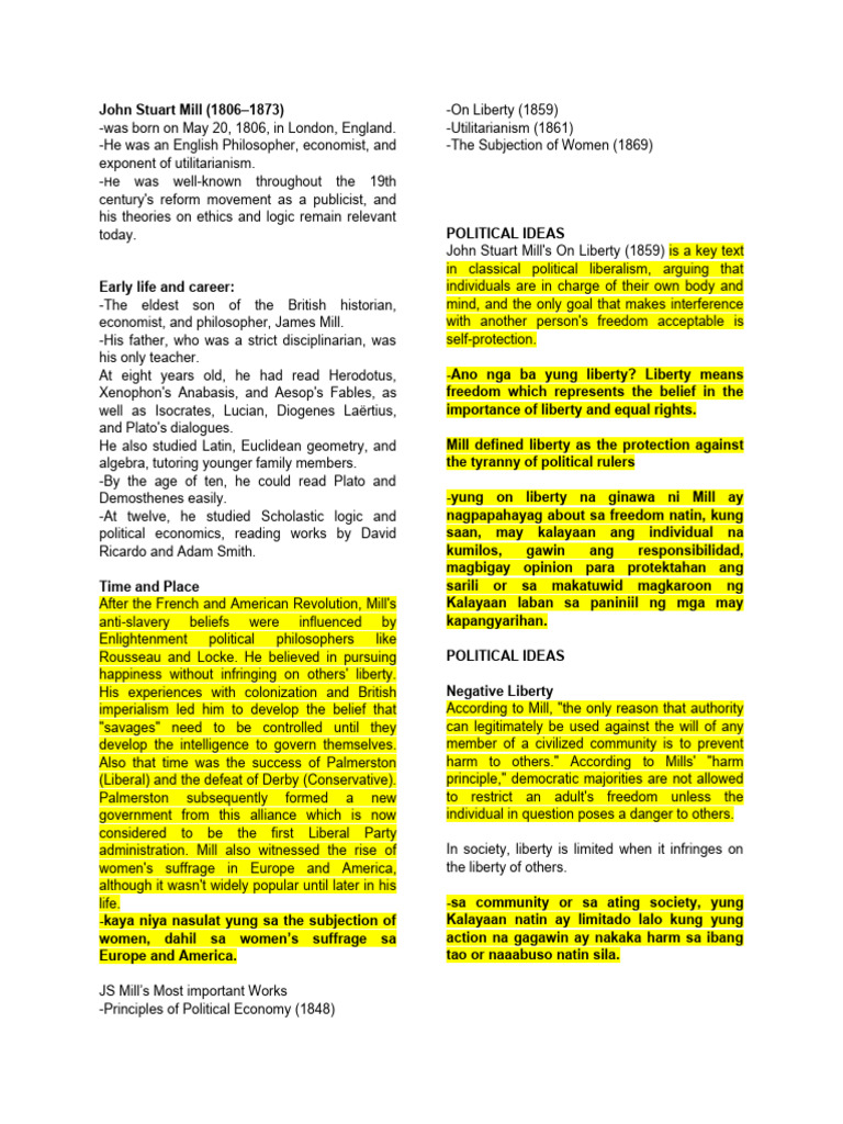 John Stuart Mill | PDF | Liberalism | John Stuart Mill