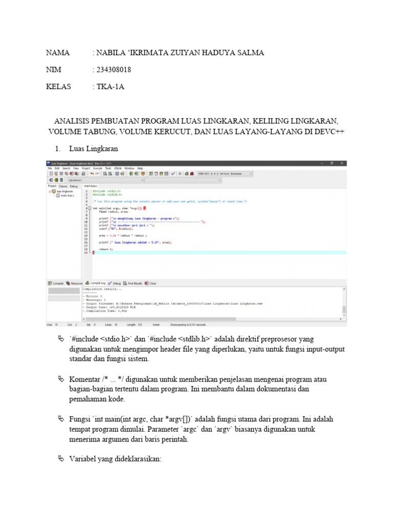 Analisis Bangun Datar 5 Program | PDF