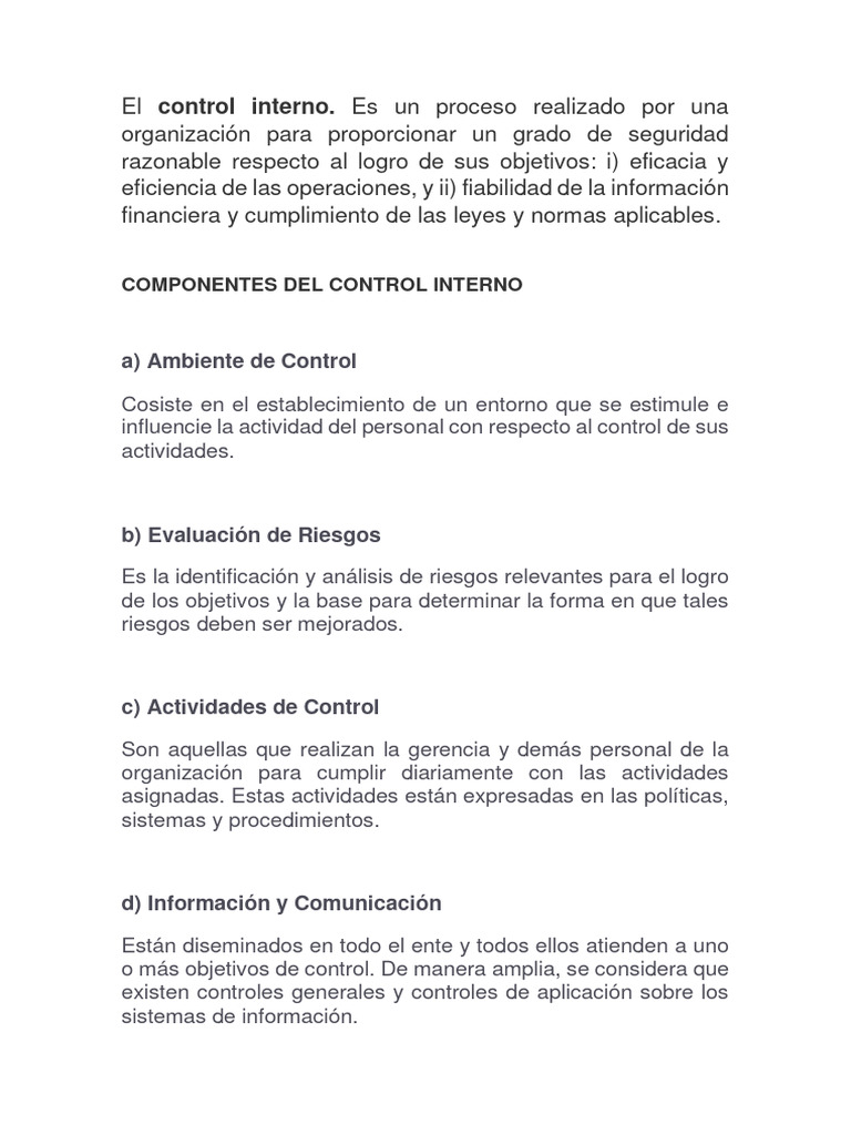 Control Interno | PDF | Auditoría | Business