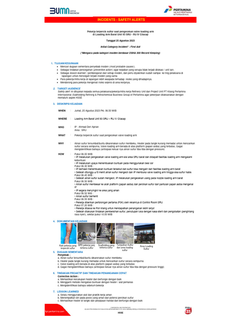 Insiden Sulfur di RU IV Cilacap | PDF