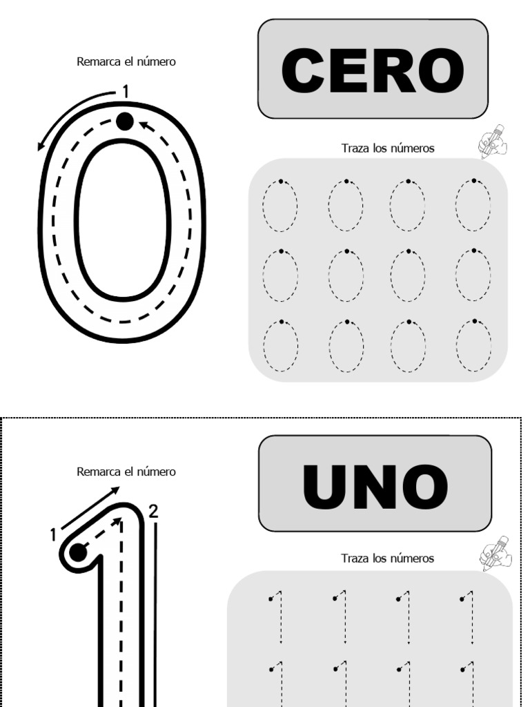 Numeros para Trazo Del 0 10 | PDF