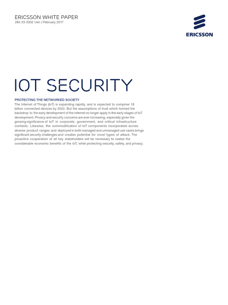 WP Iot Security February 2017 | PDF | Internet Of Things | Computer Security