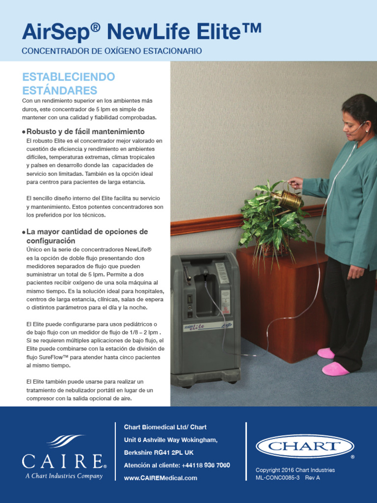 Ficha Tecnica Concentrador O2 Newlife Elite | PDF | Bienes manufacturados