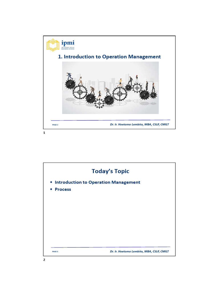 Ch01-Introduction To Operation Management | PDF | Supply Chain ...