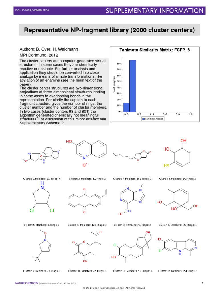 Representative NP-fragment Library | PDF | Chemistry | Physical Sciences