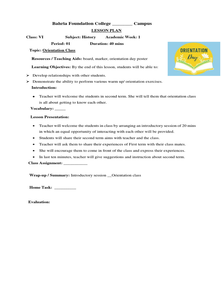 Lesson Plan History Class 6 (Week 1-14) Warm Region | PDF | Lesson Plan ...