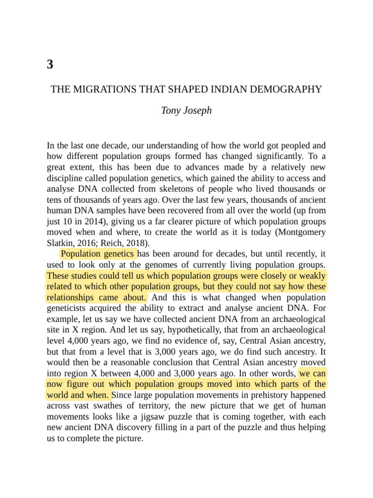 S 4 The Migrations That Shaped Indian Demography | PDF