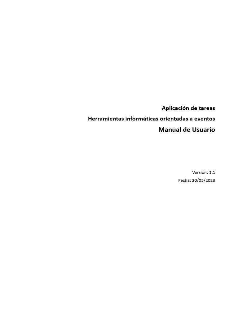 App Tareas Manual Usuario | PDF | Usuario (informática) | Software de la aplicacion