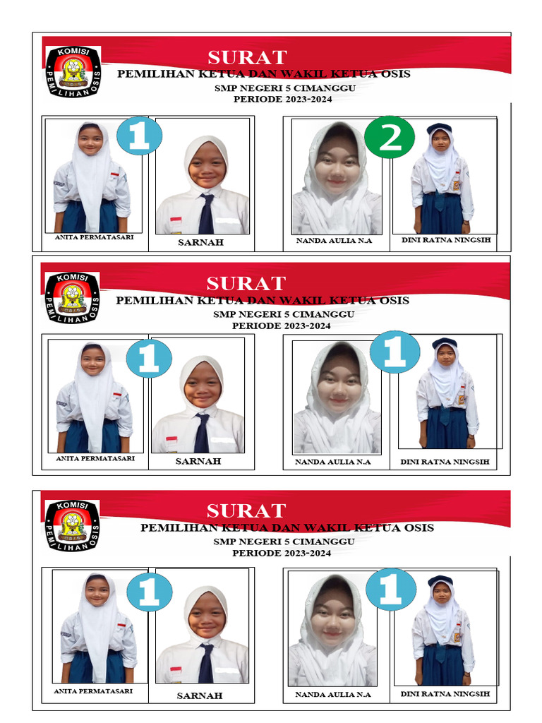 SURAT SUARA OSIS | PDF
