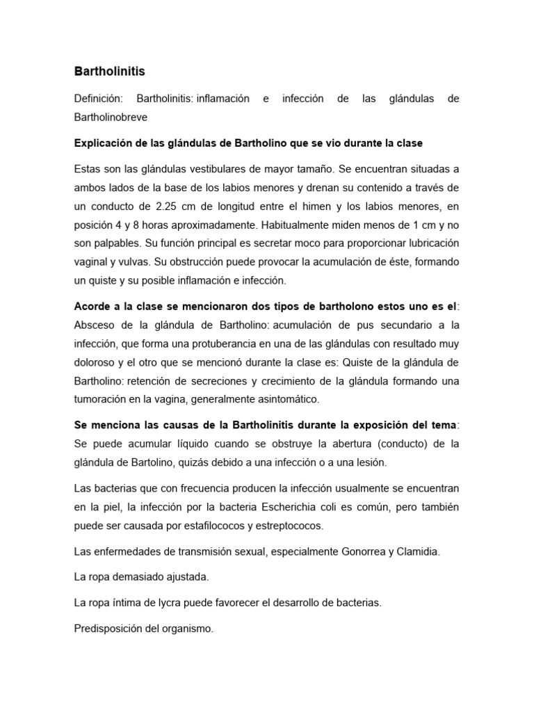 Bartholinitis | PDF | Medicina | Microbiología