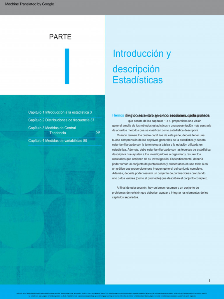 CAPITULO I. Introducción a Las Estadisticas (Español) | PDF | Muestreo (Estadísticas) | Estadísticas