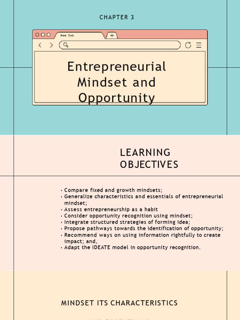 MODULE 3-Entreprenuerial-MindSet-and-Opportunity-READY | PDF | Mindset | Entrepreneurship