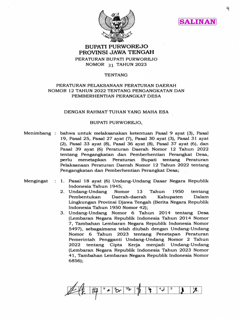 Perbup 31 Tahun 2023 | PDF