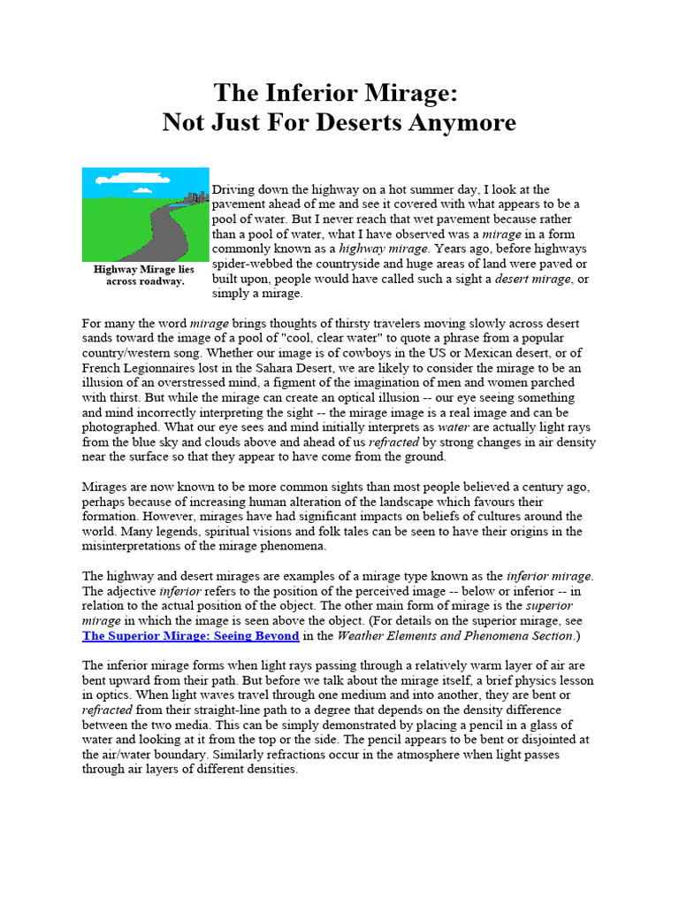 explanation text of mirage | PDF | Atmosphere Of Earth | Scientific ...