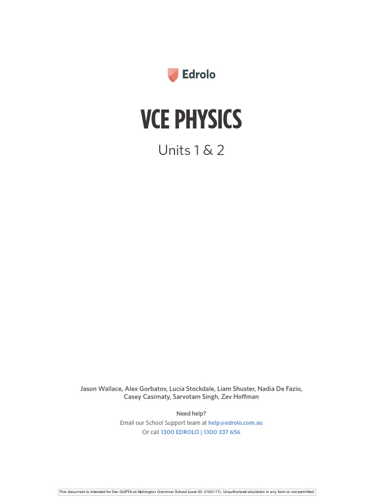Edrolo VCE Physics Units 12 - Full Textbook PDF XKKTBFW | PDF ...