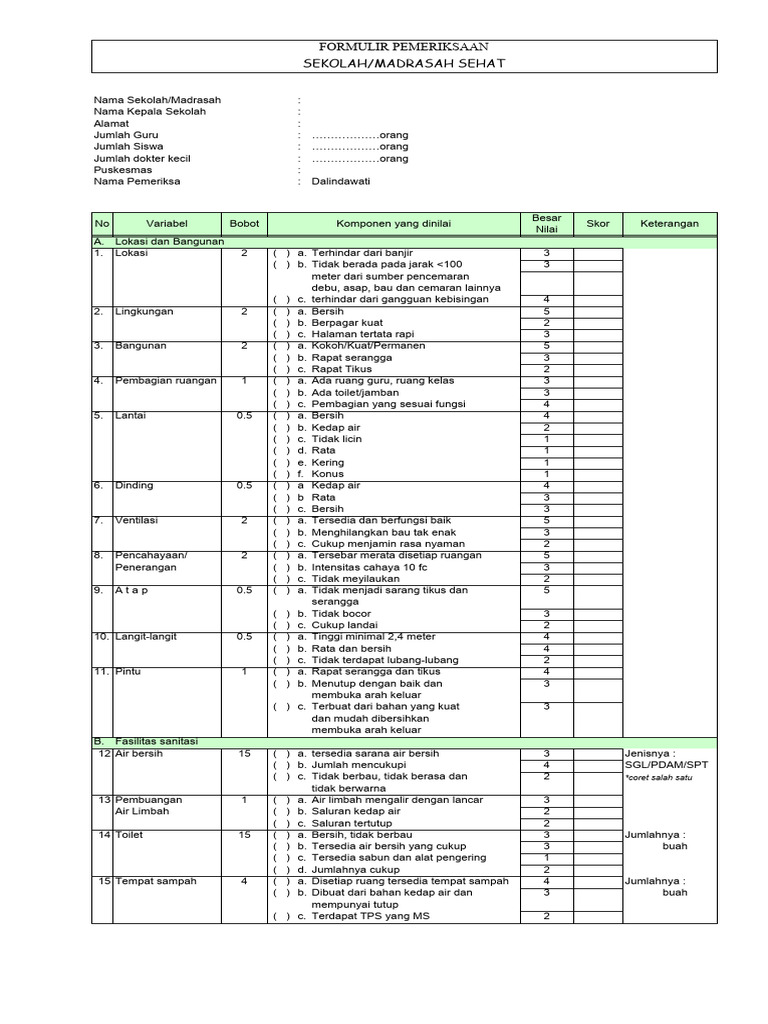 Form SEKOLAH Kec | PDF