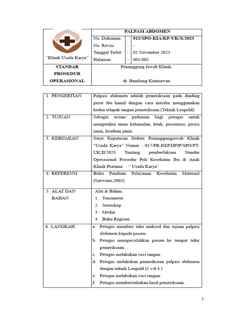 Spo Palpasi Abdomen | PDF