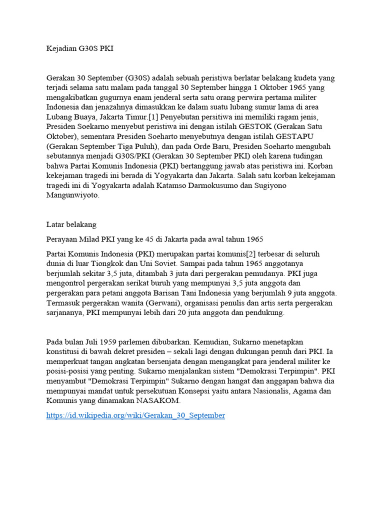 Kejadian G30S PKI | PDF