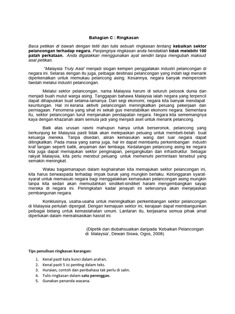 Latihan Ringkasan Tingkatan 1 | PDF