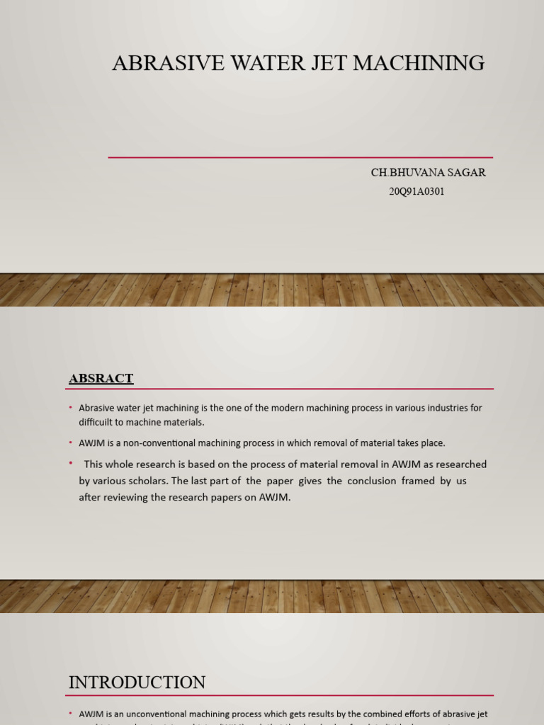 Abrasive Water Jet Machining | PDF | Machining | Water