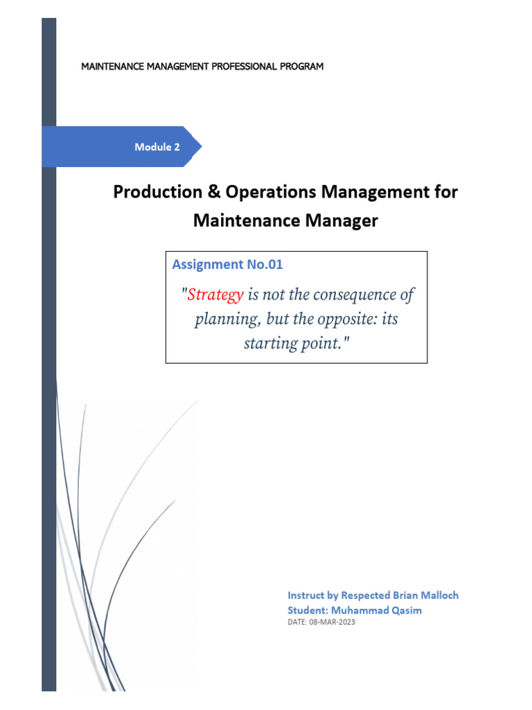MMP Module 2 - Assignment No. 1 - Muhammad Qasim | PDF | Reliability ...