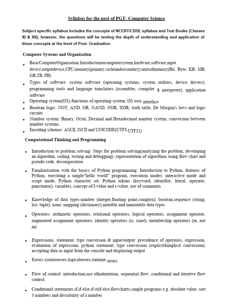 Kvs PGT Syllabus 3430f2d2 | PDF | Computer Network | Supply (Economics)