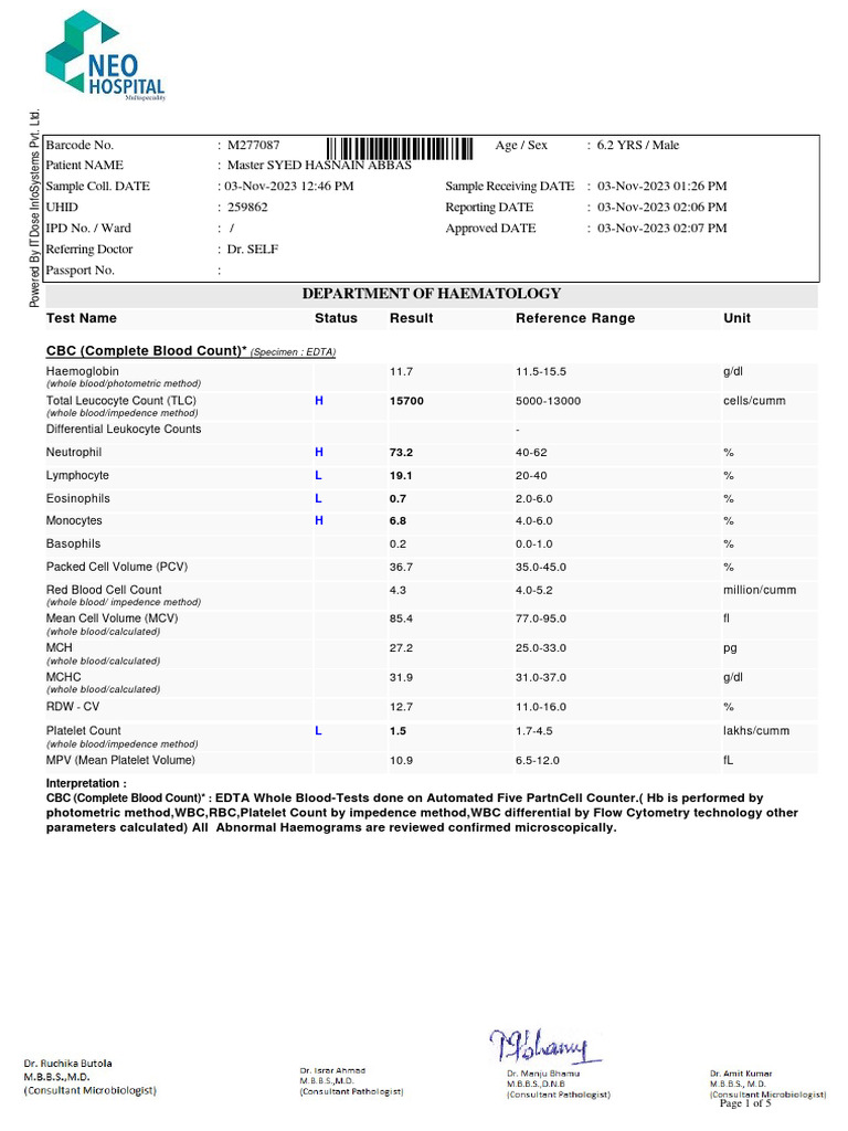 Lab Report | PDF | C Reactive Protein | Serology