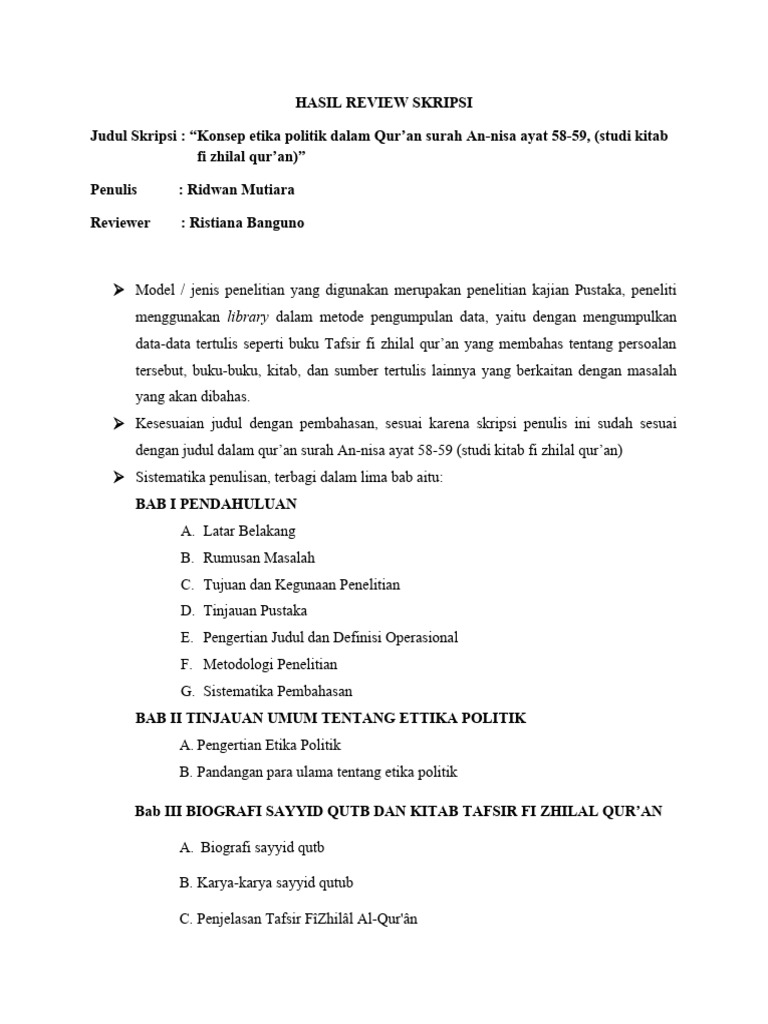 Etika Politik dalam Qur'an: Analisis Sayyid Qutb | PDF