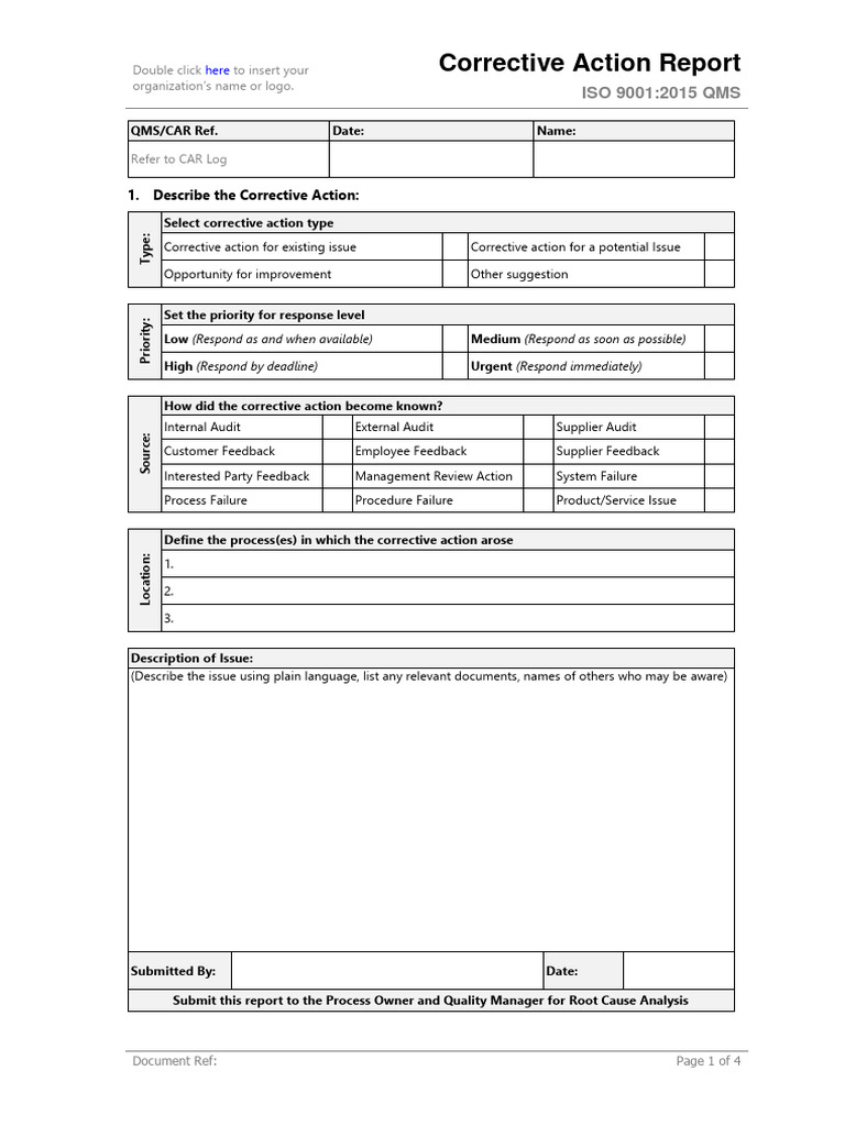 IAC Corrective Action Report | Download Free PDF | Iso 9000 | Quality ...