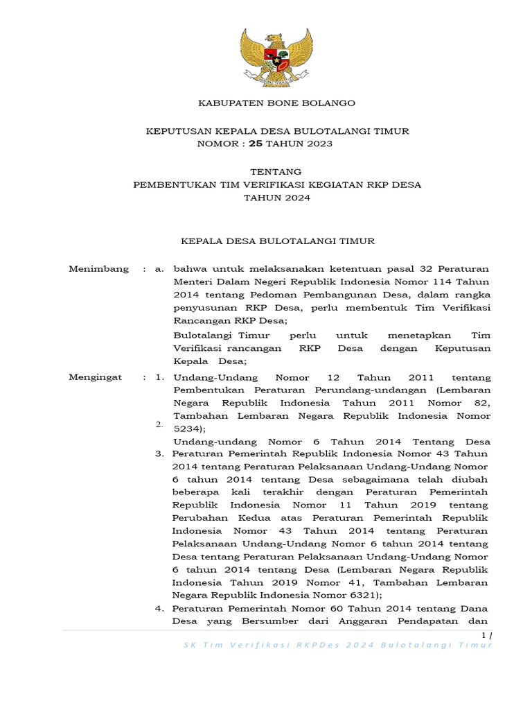 Draft SK Verifikasi 2021.ok | PDF