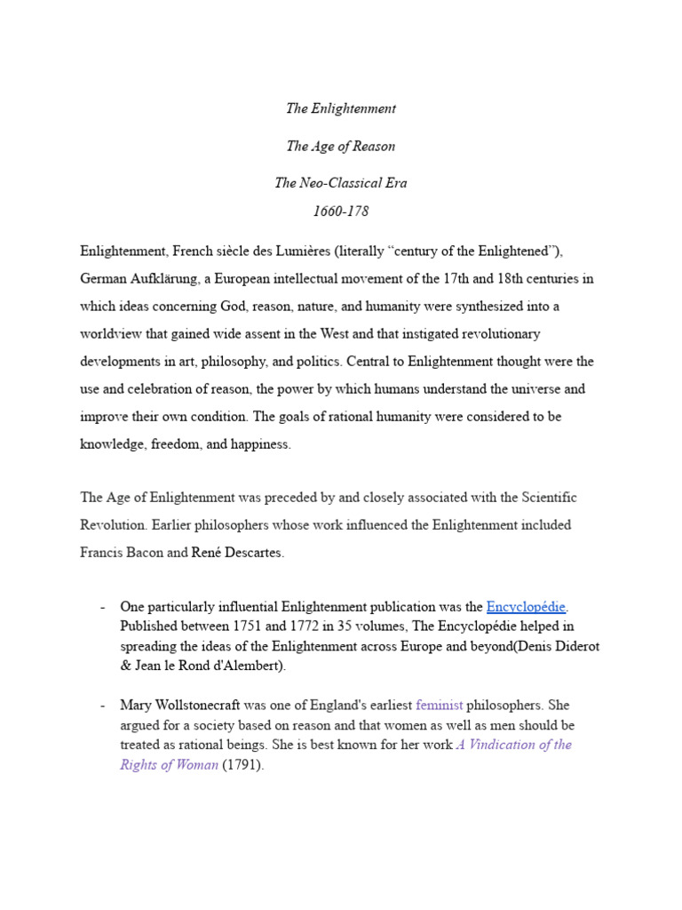The Age of Enlightenment | PDF | Age Of Enlightenment | Science