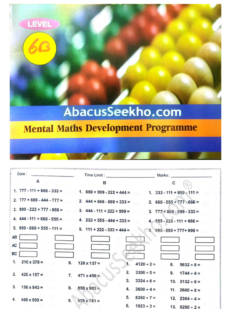 Abacus Book Level 6 | PDF